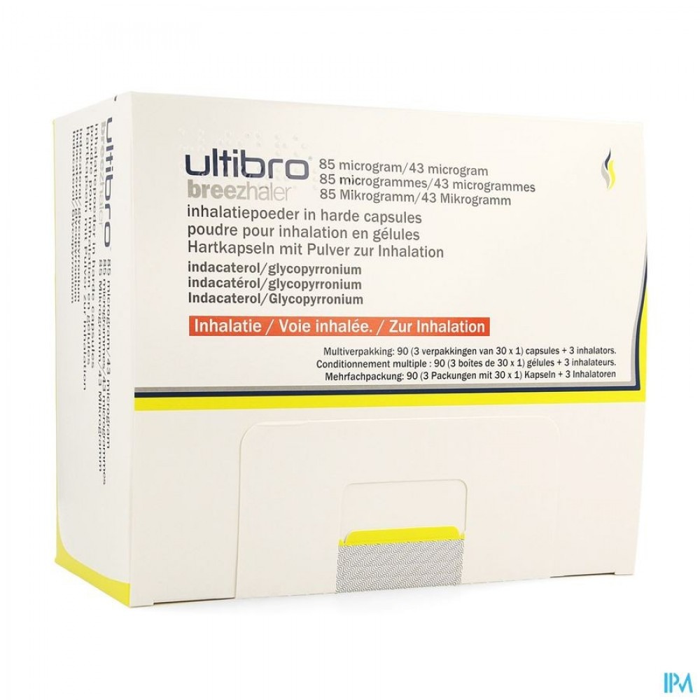 Ultibro Breezhaler 85mcg/43mcg Inhal Pdr Caps 90 | Apotheek Vanderhaegen