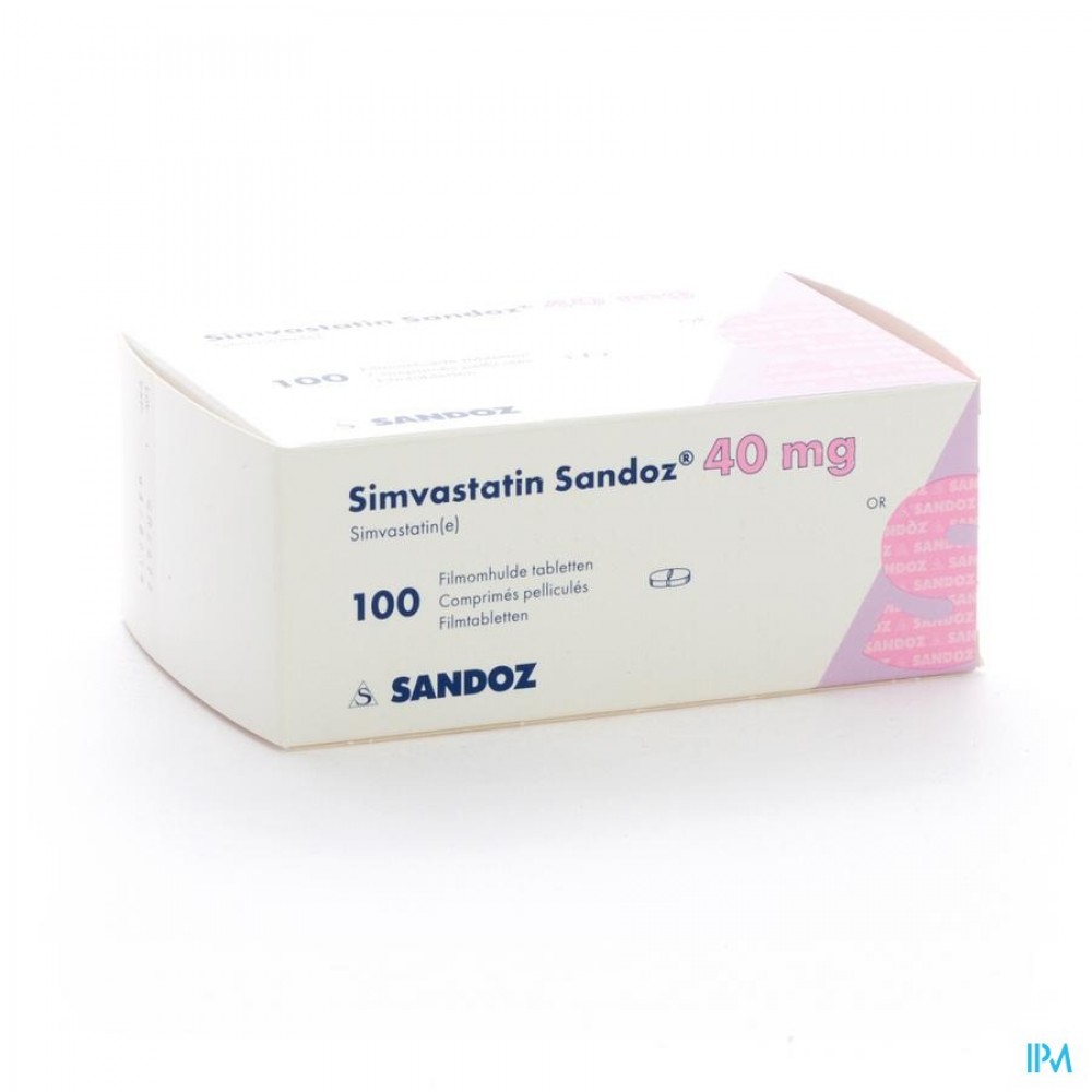 Simvastatin Sandoz 40mg Comp 100 Alu/pvc | Apotheek Vanderhaegen