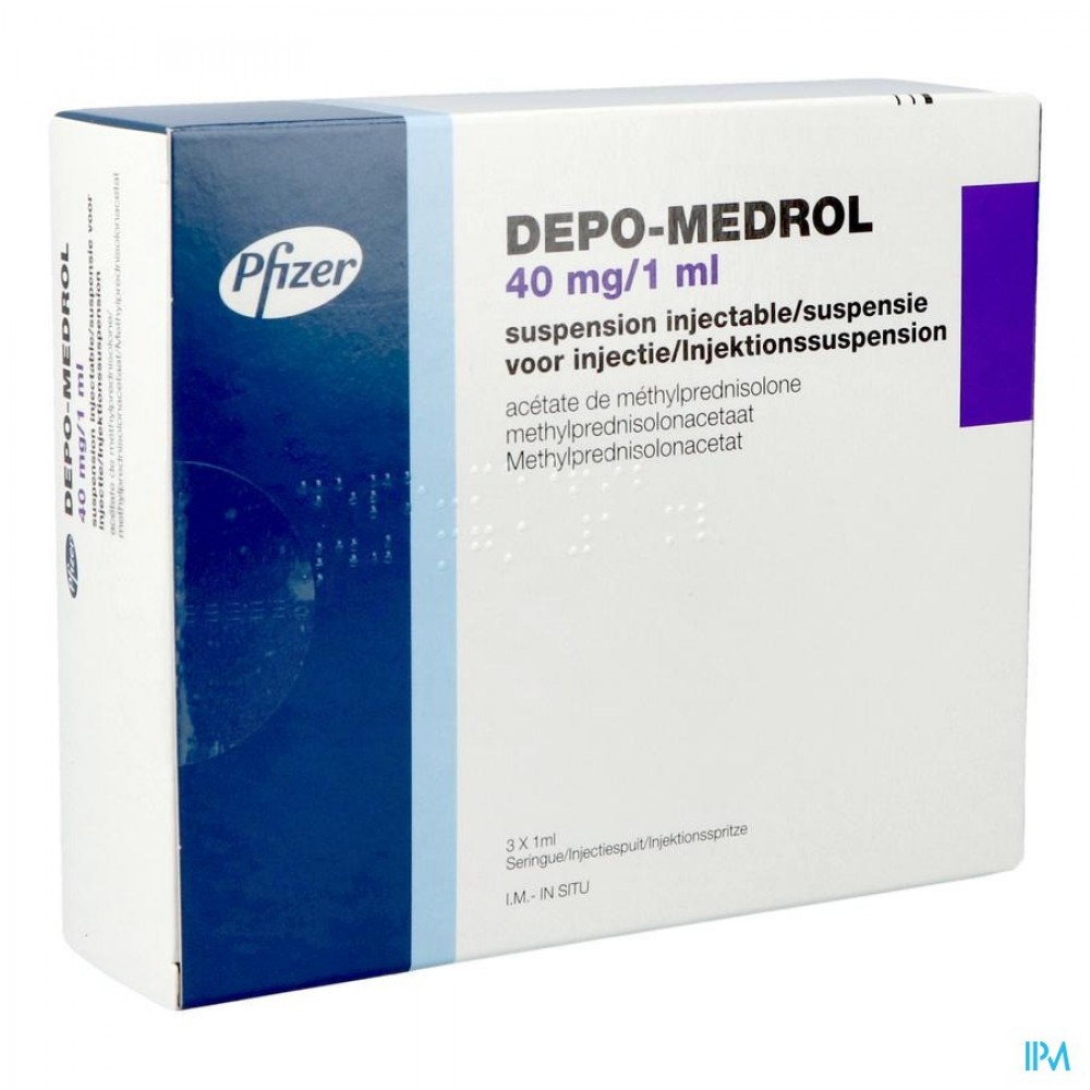 Depo-medrol Ser Inj 3 X 40mg/1ml | Apotheek Vanderhaegen