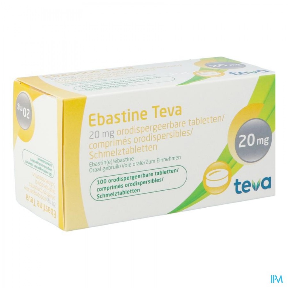 Ebastine 20mg Teva Comp Odt 100 X 20mg | Apotheek Vanderhaegen