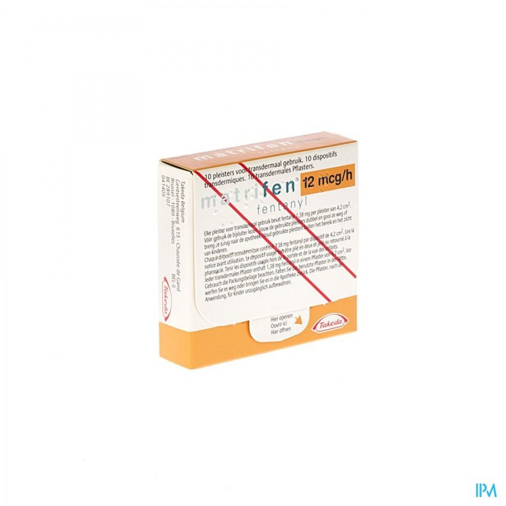Matrifen 12 Ug/h Pleist Transderm 10 | Apotheek Vanderhaegen
