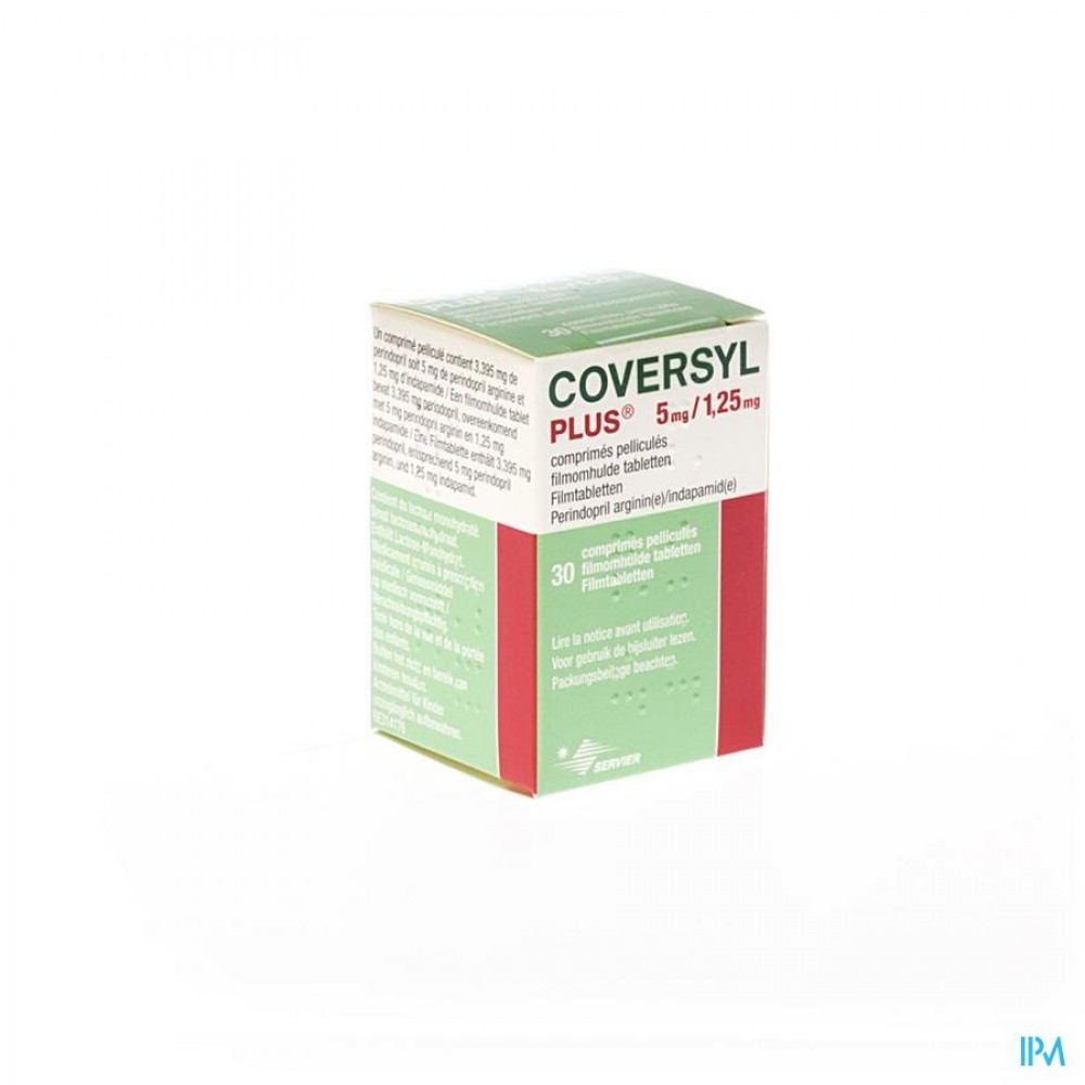 Coversyl Plus 5,0mg/1.25mg Comp 30 | Apotheek Vanderhaegen