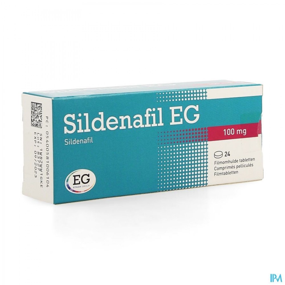 Sildenafil EG 100 Mg Filmomh Tabl 24 X 100 Mg | Apotheek Vanderhaegen