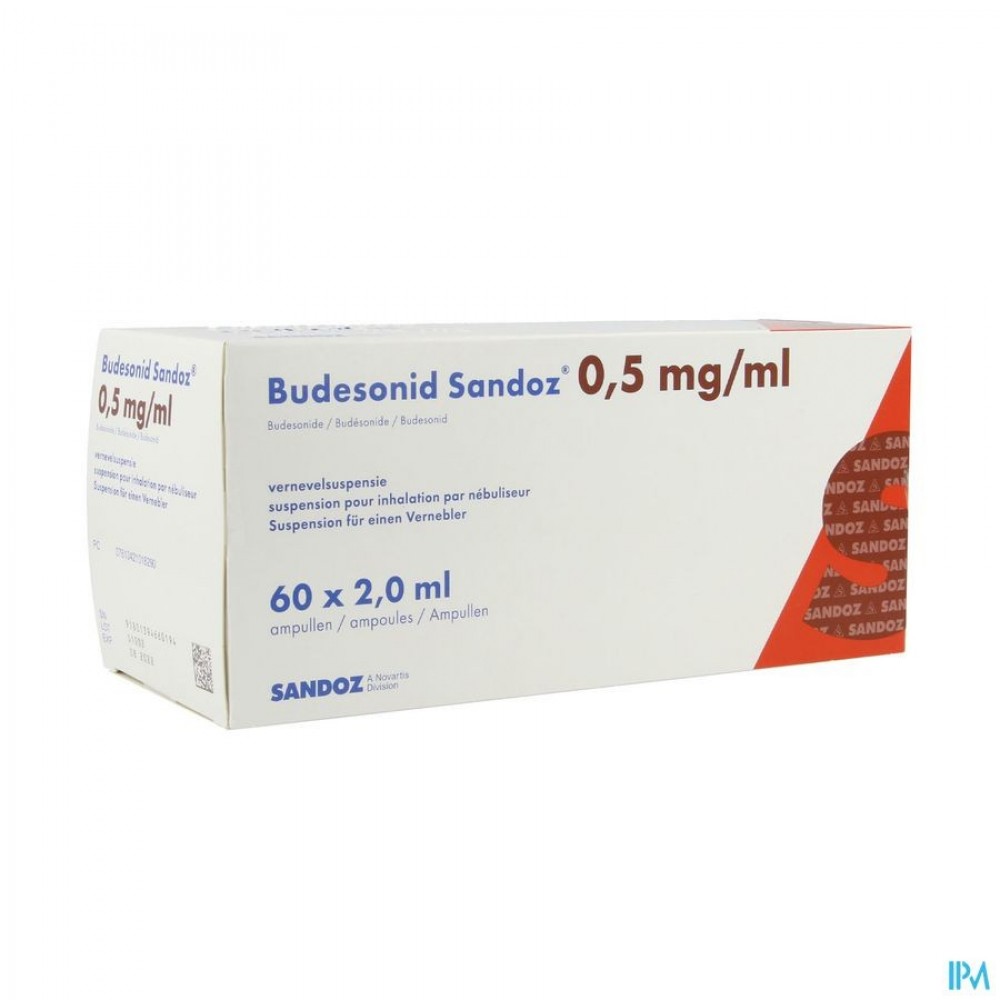 Budesonid Sandoz 0,5mg/ml Vernevelsusp Amp 60 | Apotheek Vanderhaegen