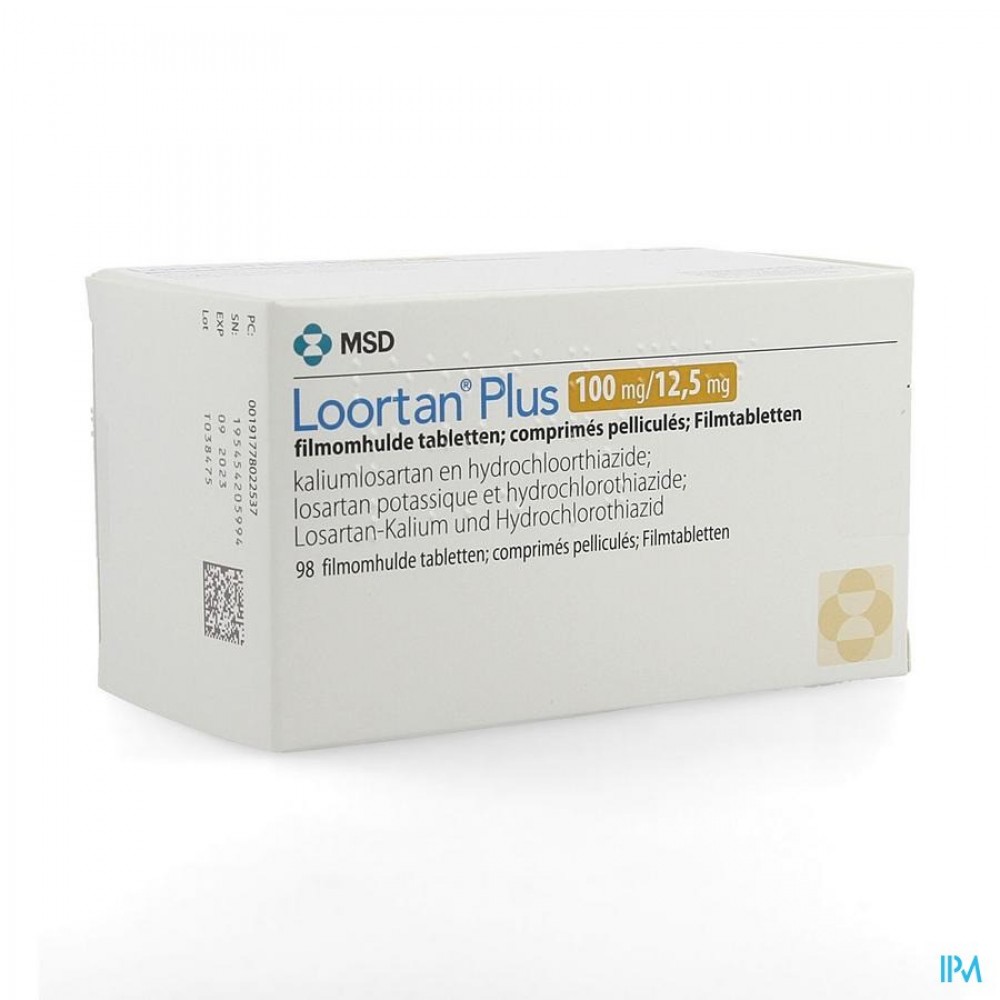 Loortan Plus 100mg/12,5mg Filmomh Tabl 98 | Apotheek Vanderhaegen