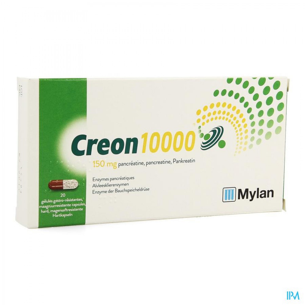 Creon 10000 Caps Maagsapresist Hard 20 X 150mg | Apotheek Vanderhaegen