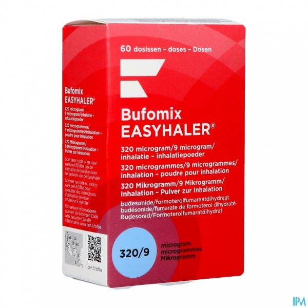 Bufomix 320mcg 9,0mcg Easyhaler Inhal Pdr Dos 60 | Apotheek Vanderhaegen